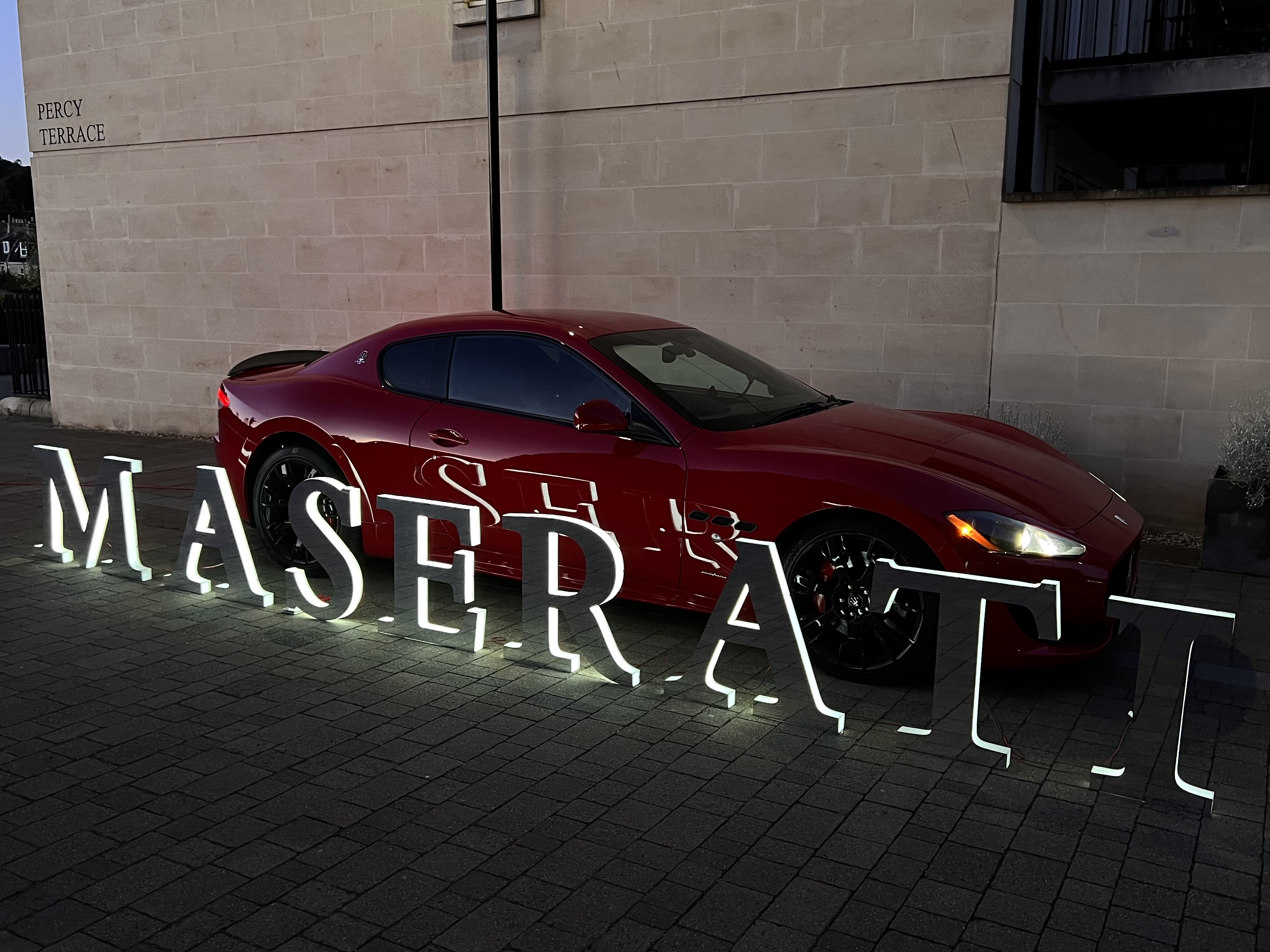 LARGE MASERATI ILLUMINATED DEALERSHIP SIGN