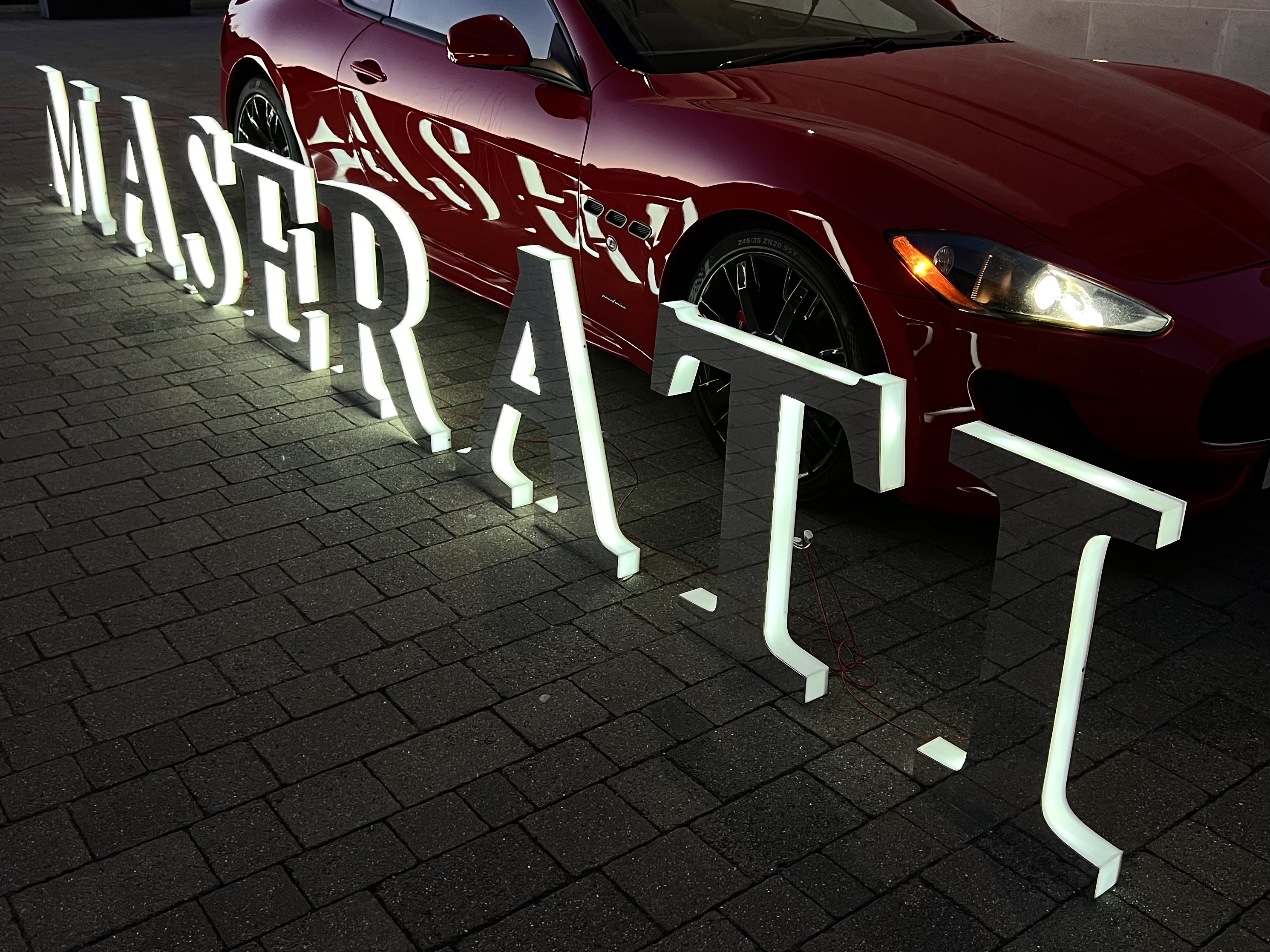 LARGE MASERATI ILLUMINATED DEALERSHIP SIGN