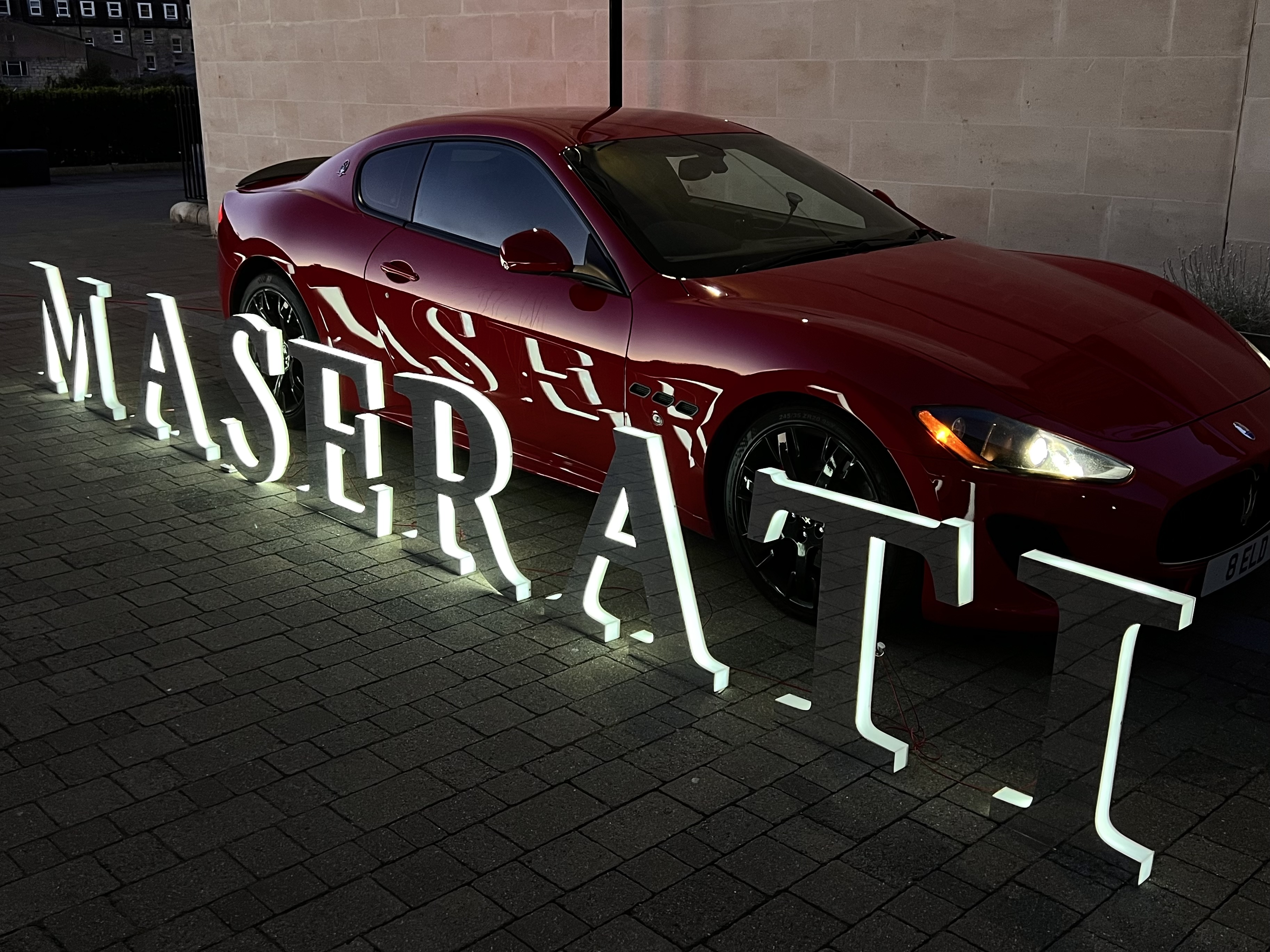 LARGE MASERATI ILLUMINATED DEALERSHIP SIGN