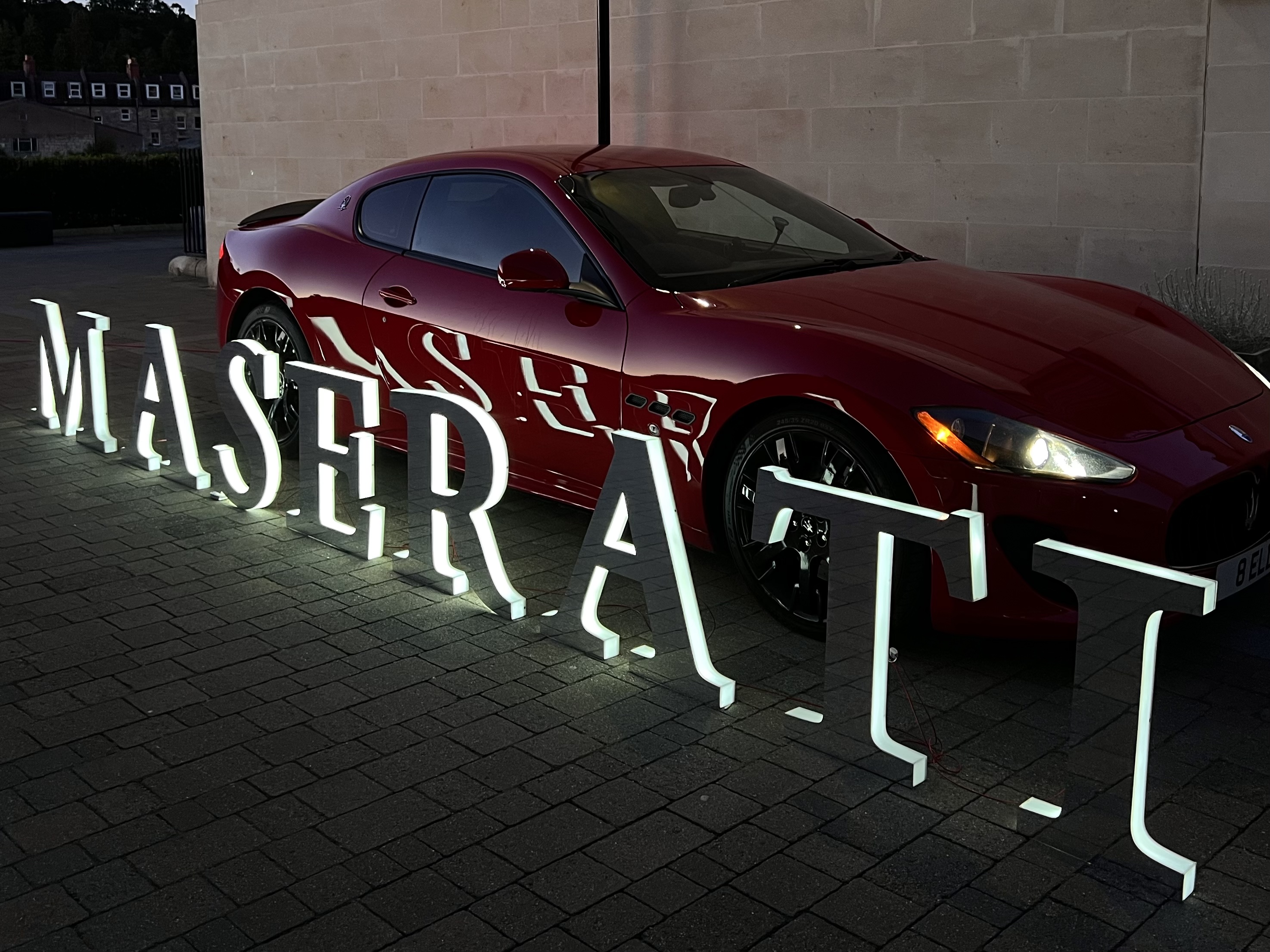 LARGE MASERATI ILLUMINATED DEALERSHIP SIGN