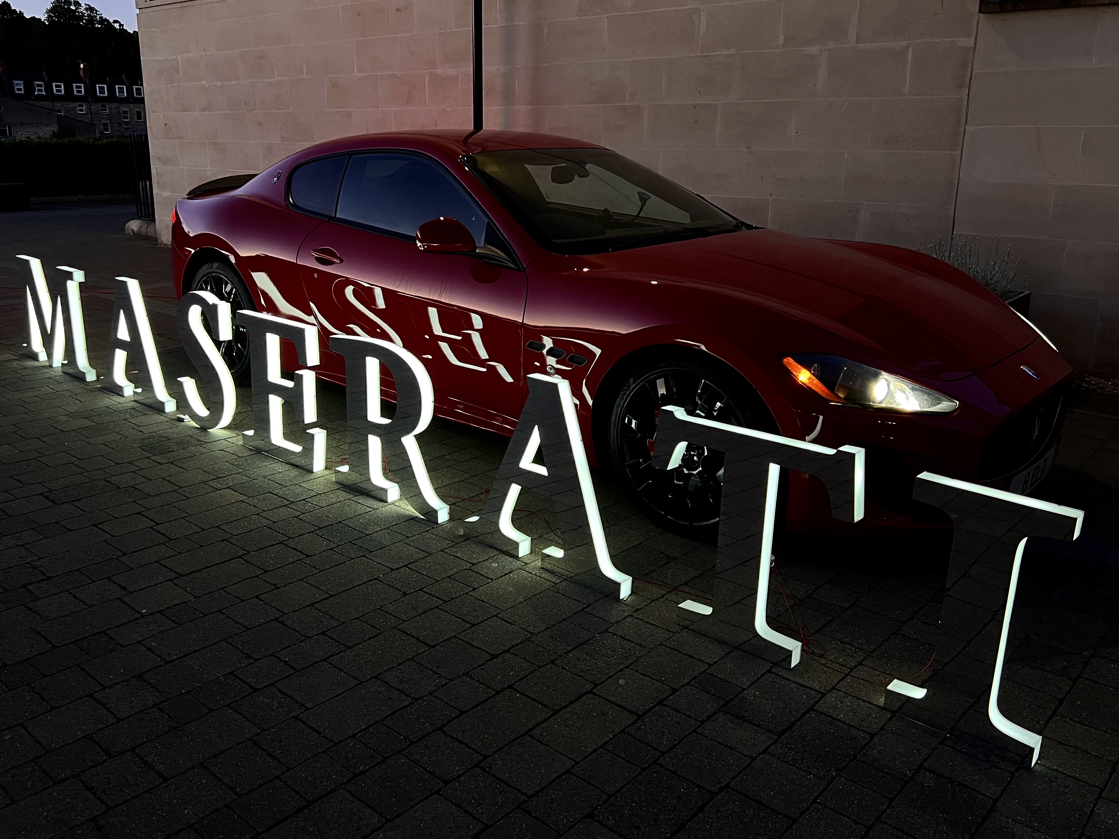 LARGE MASERATI ILLUMINATED DEALERSHIP SIGN