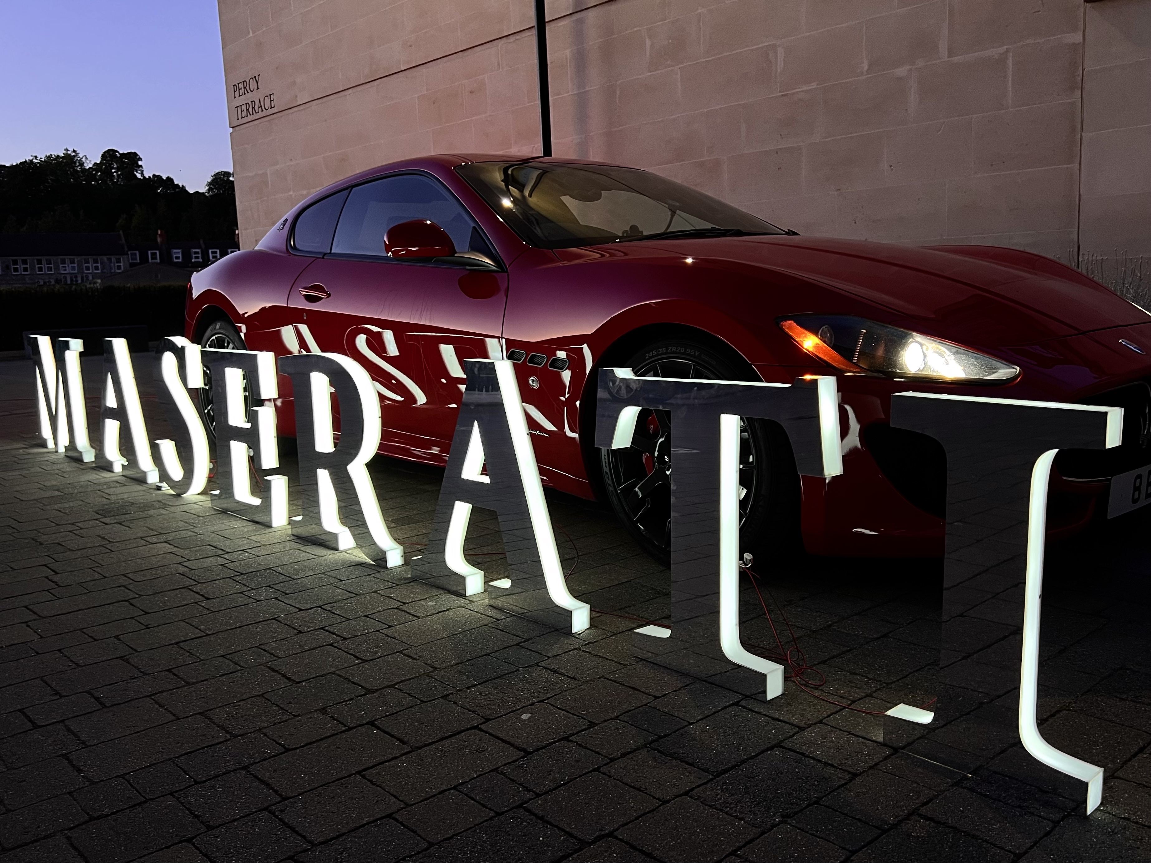 LARGE MASERATI ILLUMINATED DEALERSHIP SIGN