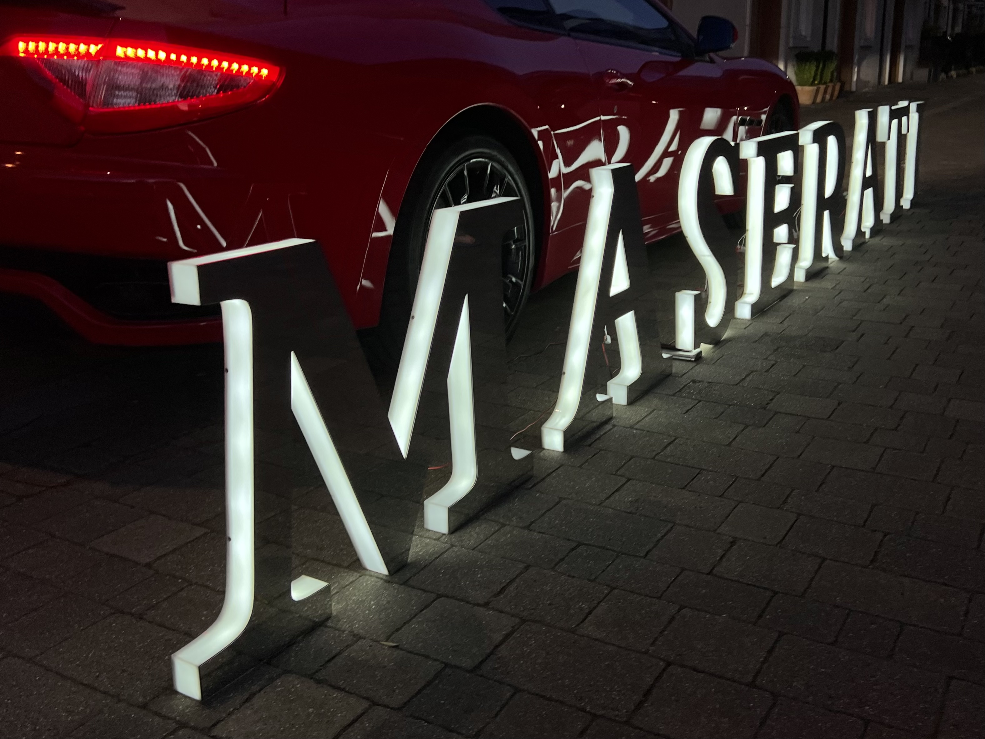 LARGE MASERATI ILLUMINATED DEALERSHIP SIGN