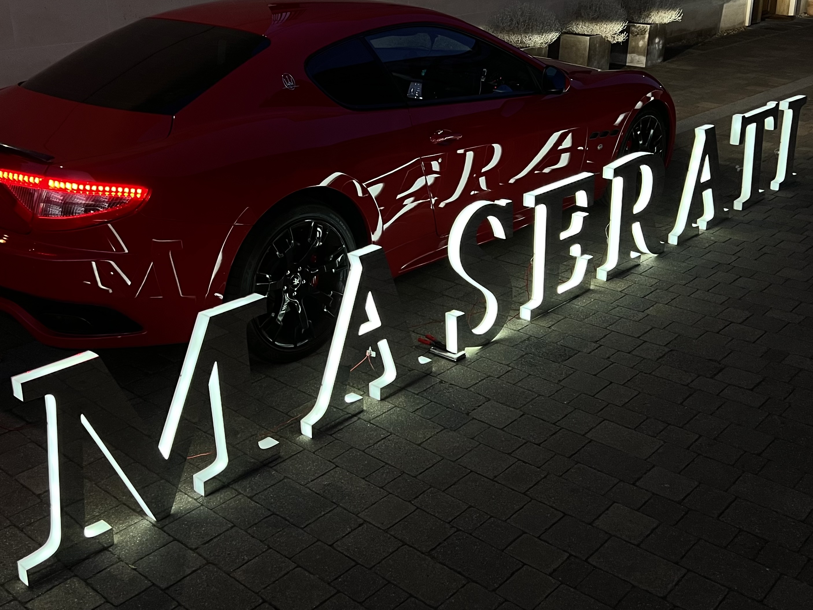 LARGE MASERATI ILLUMINATED DEALERSHIP SIGN