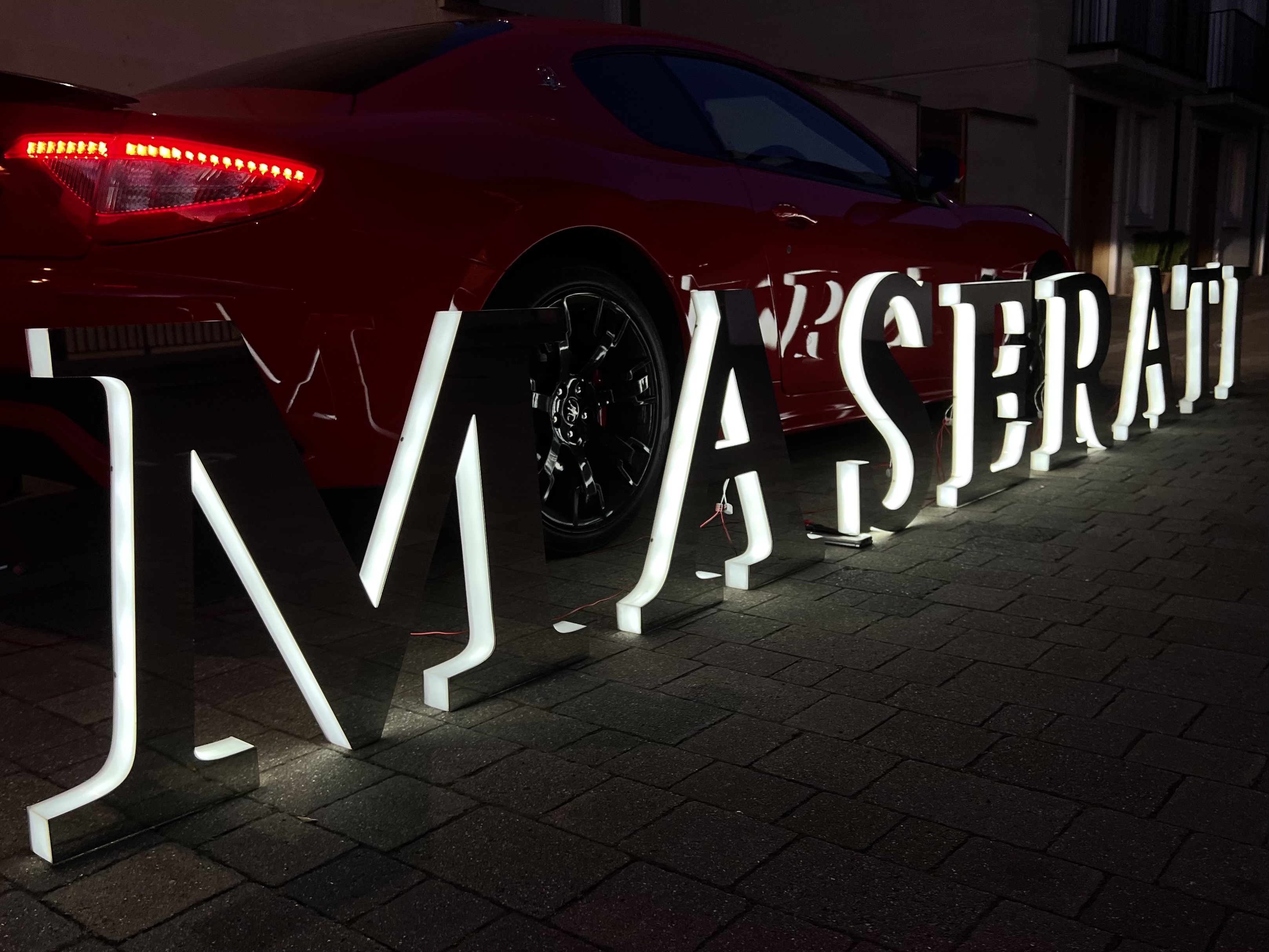LARGE MASERATI ILLUMINATED DEALERSHIP SIGN