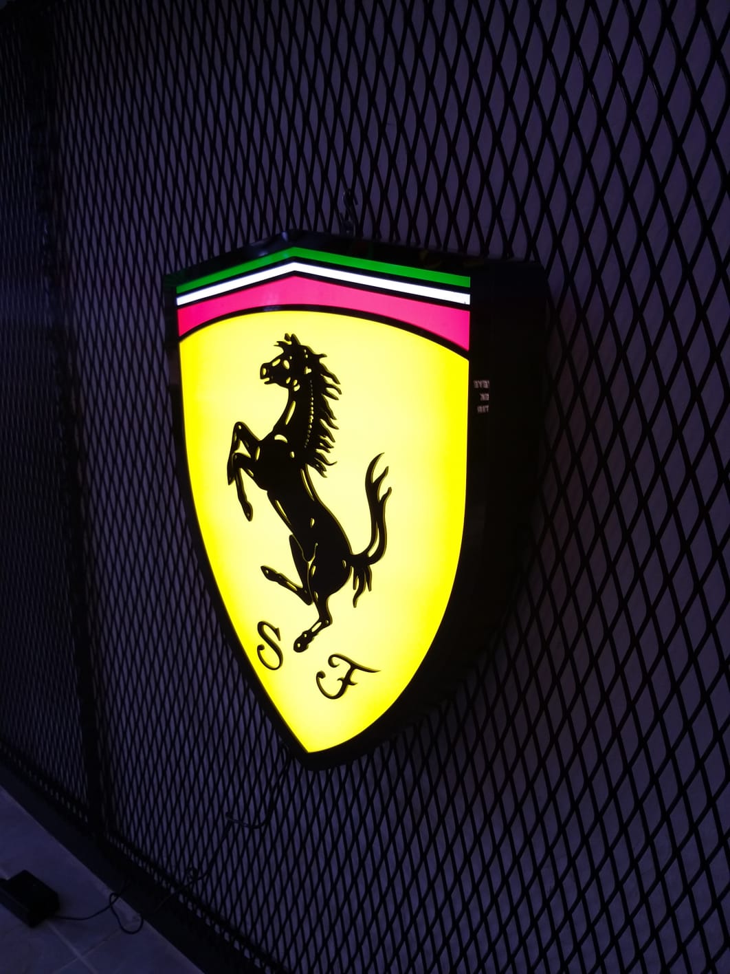 FERRARI ILLUMINATED SHIELD SIGN