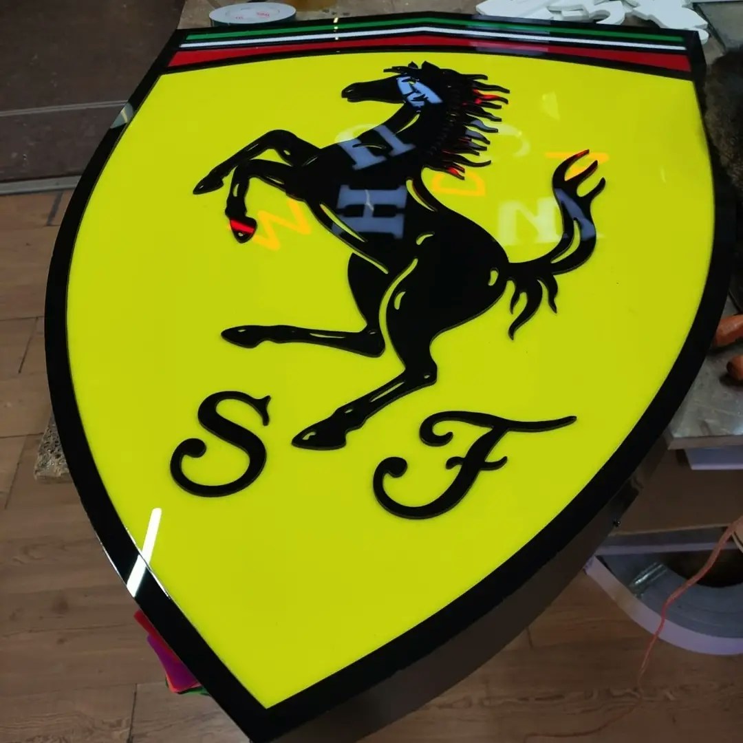 FERRARI ILLUMINATED SHIELD SIGN