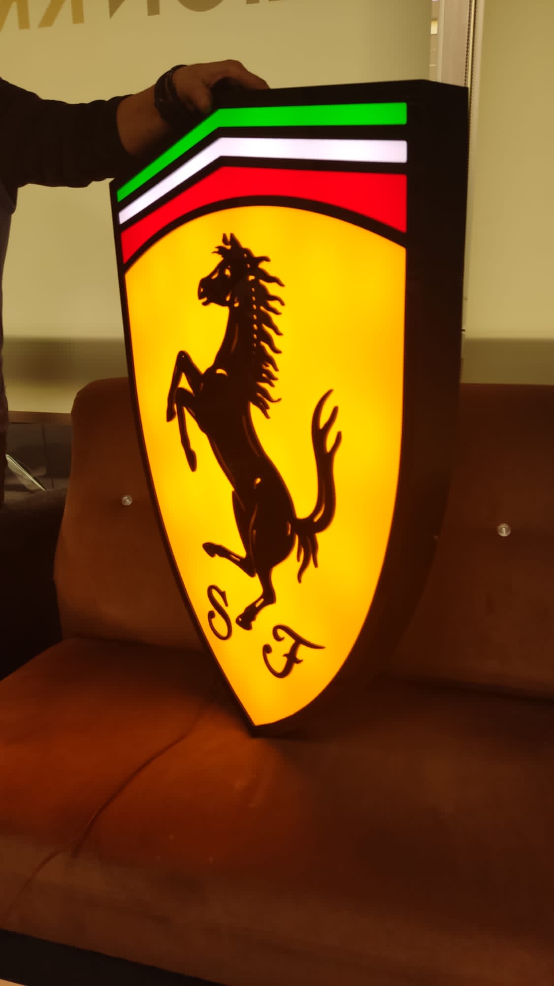 FERRARI ILLUMINATED SHIELD SIGN