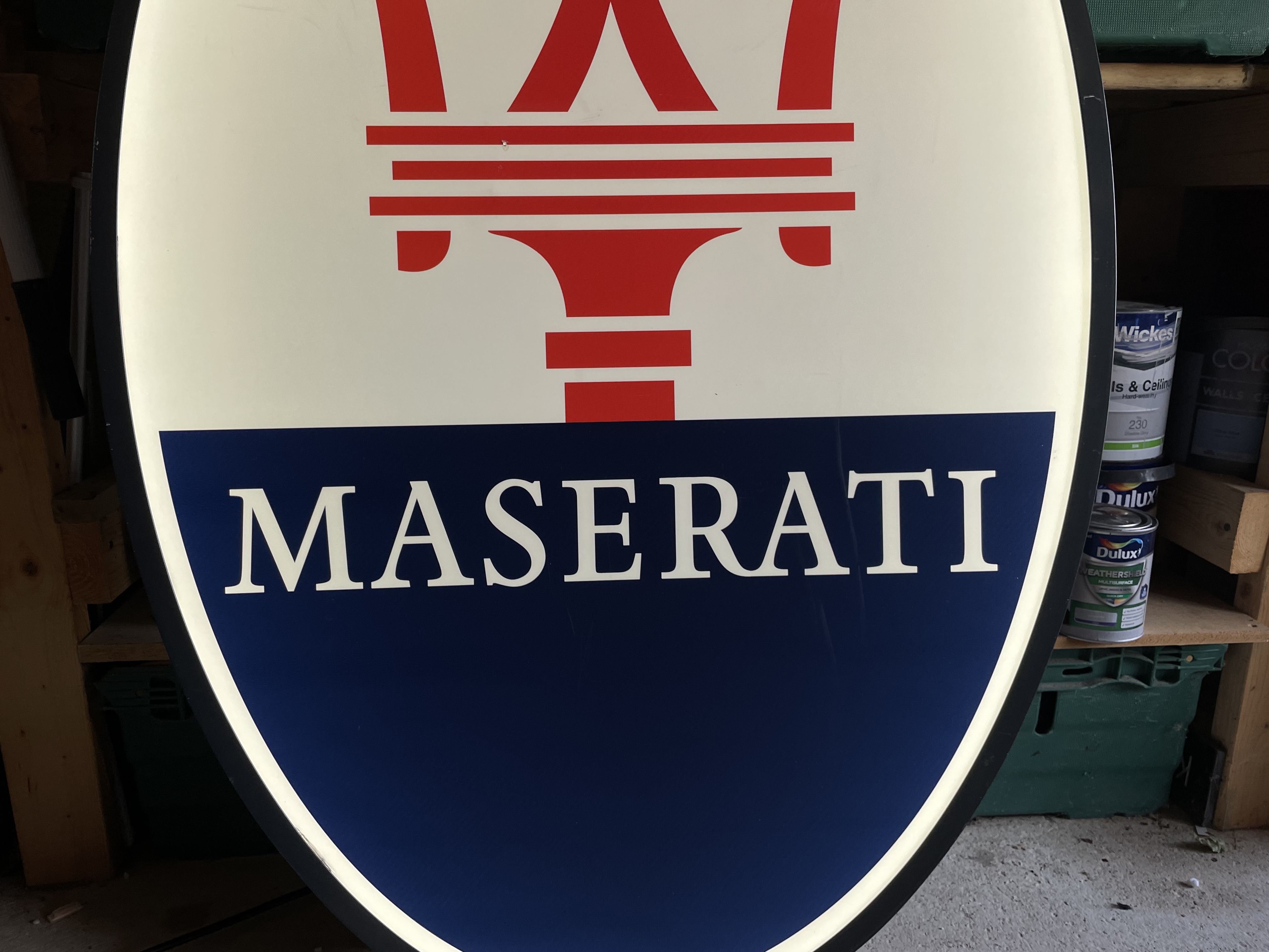 LARGE MASERATI ILLUMINATED SIGN