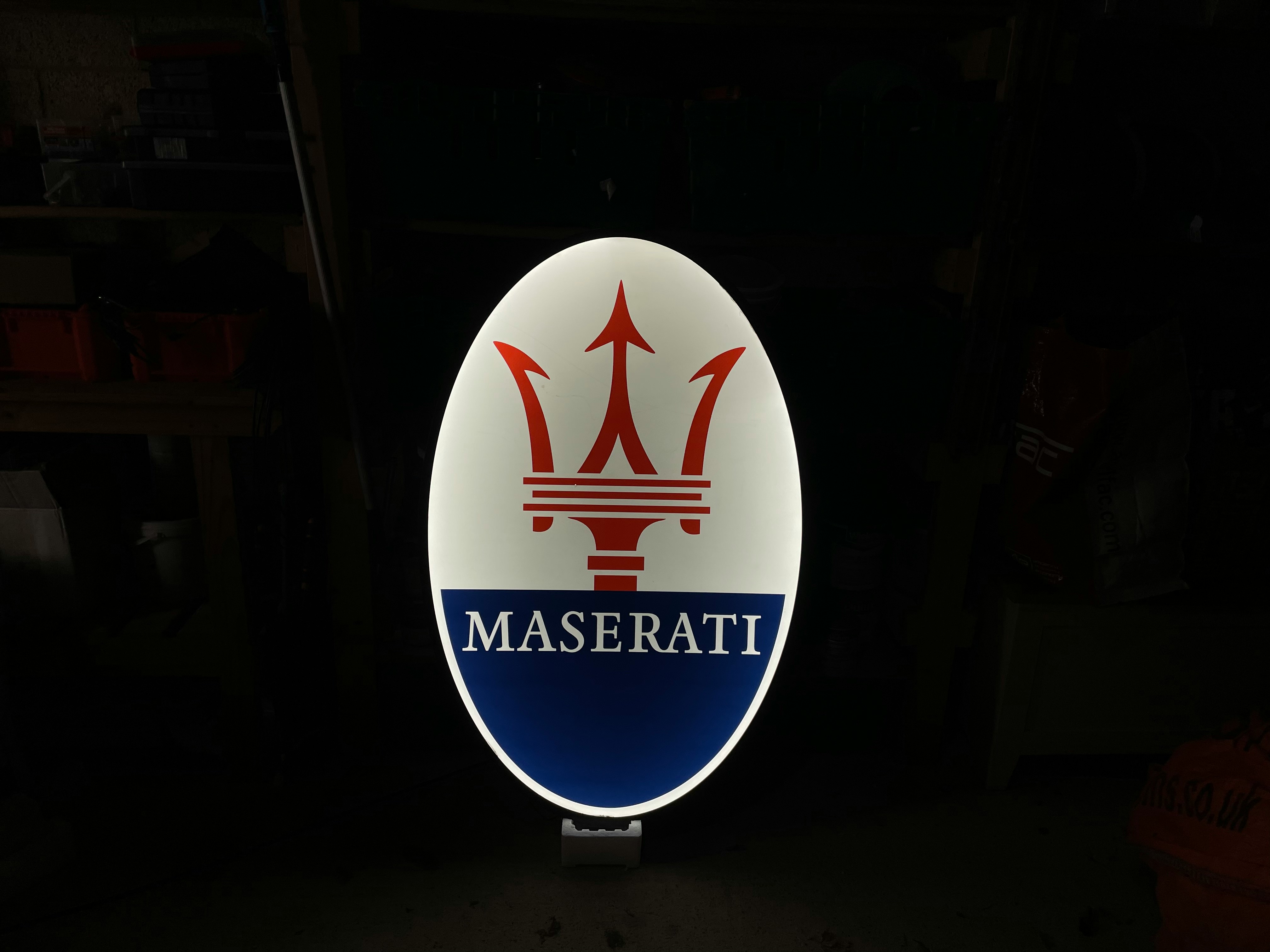 LARGE MASERATI ILLUMINATED SIGN