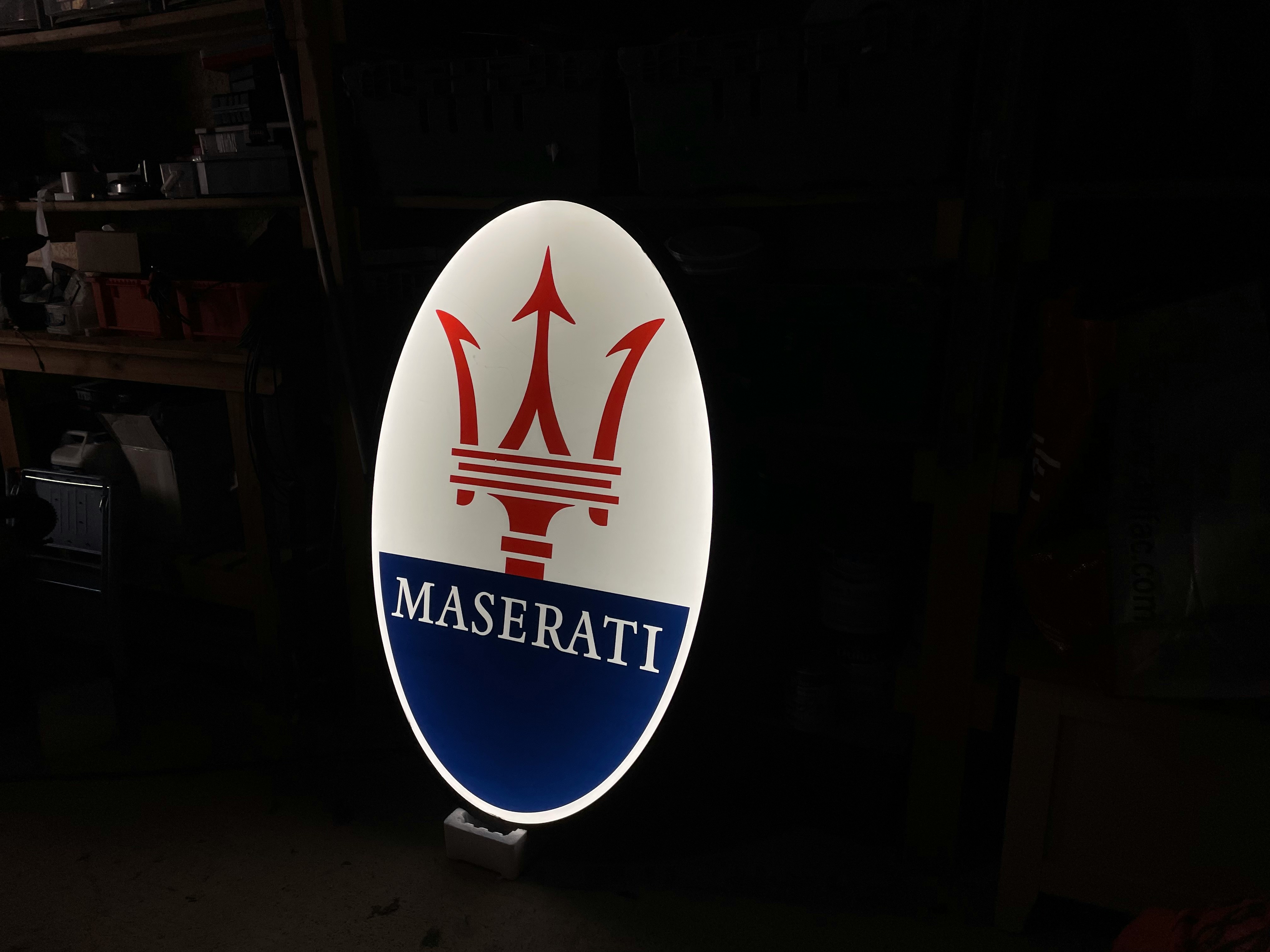 LARGE MASERATI ILLUMINATED SIGN