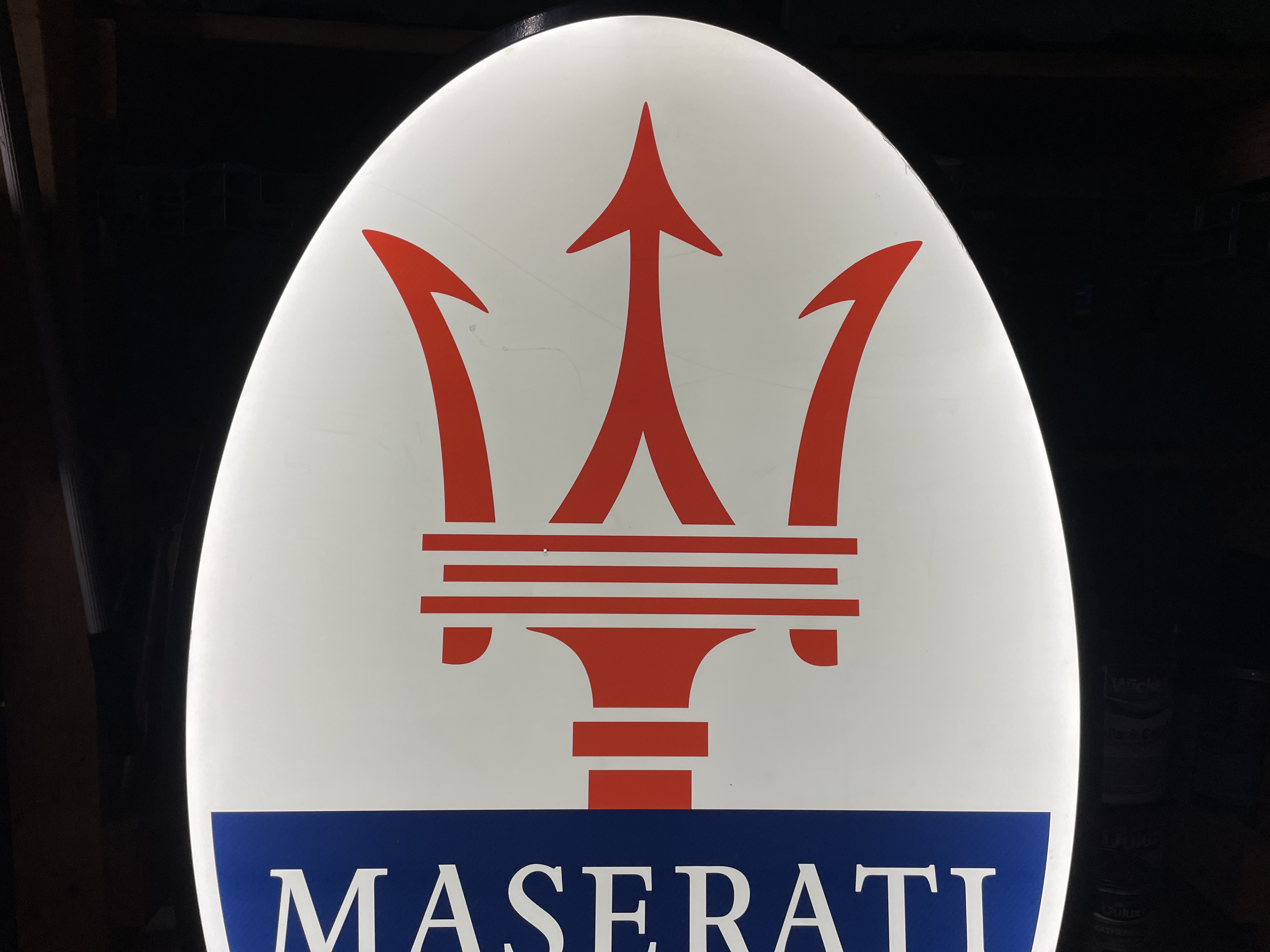 LARGE MASERATI ILLUMINATED SIGN