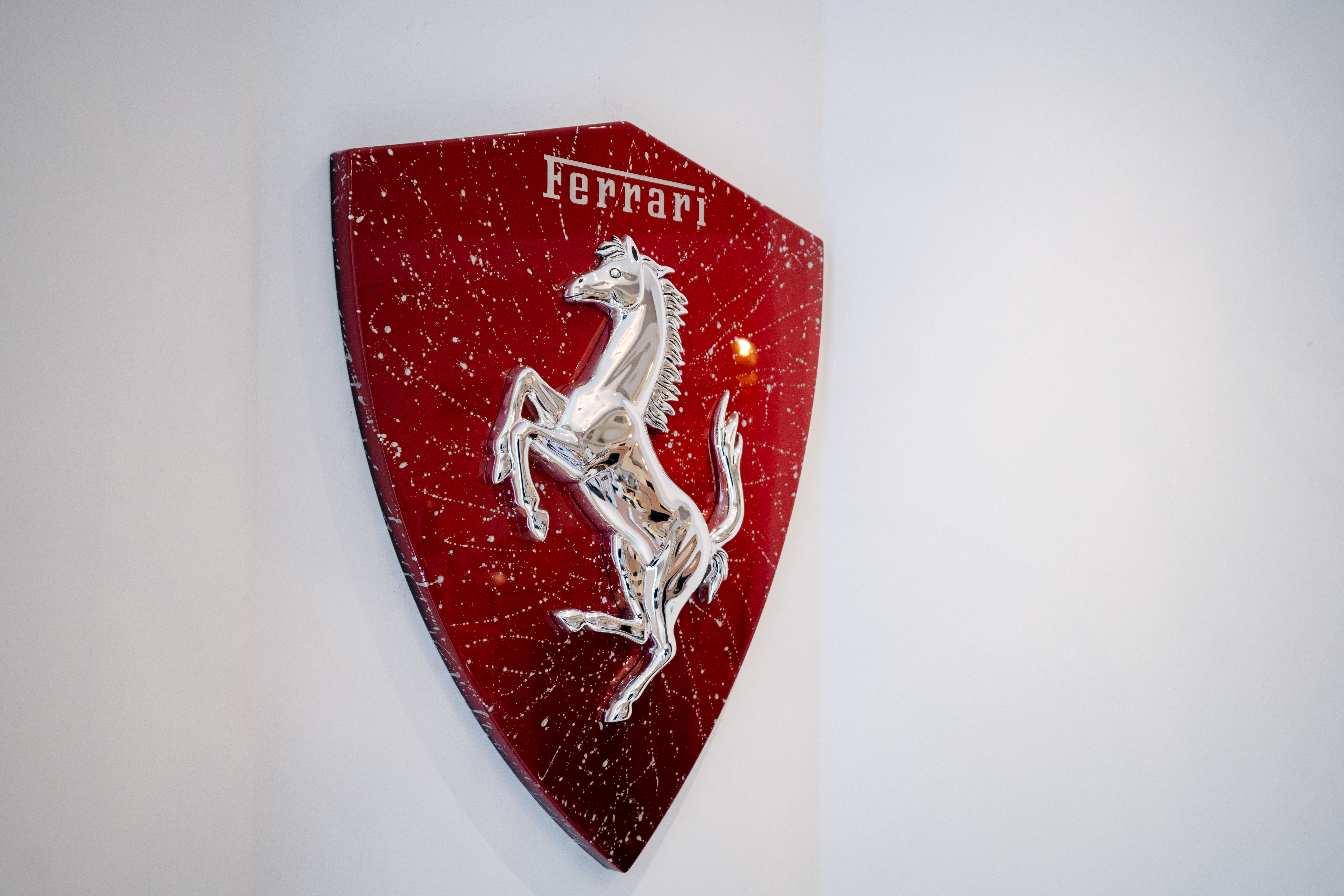 FERRARI CARBON-FIBRE SHIELD WALL ART