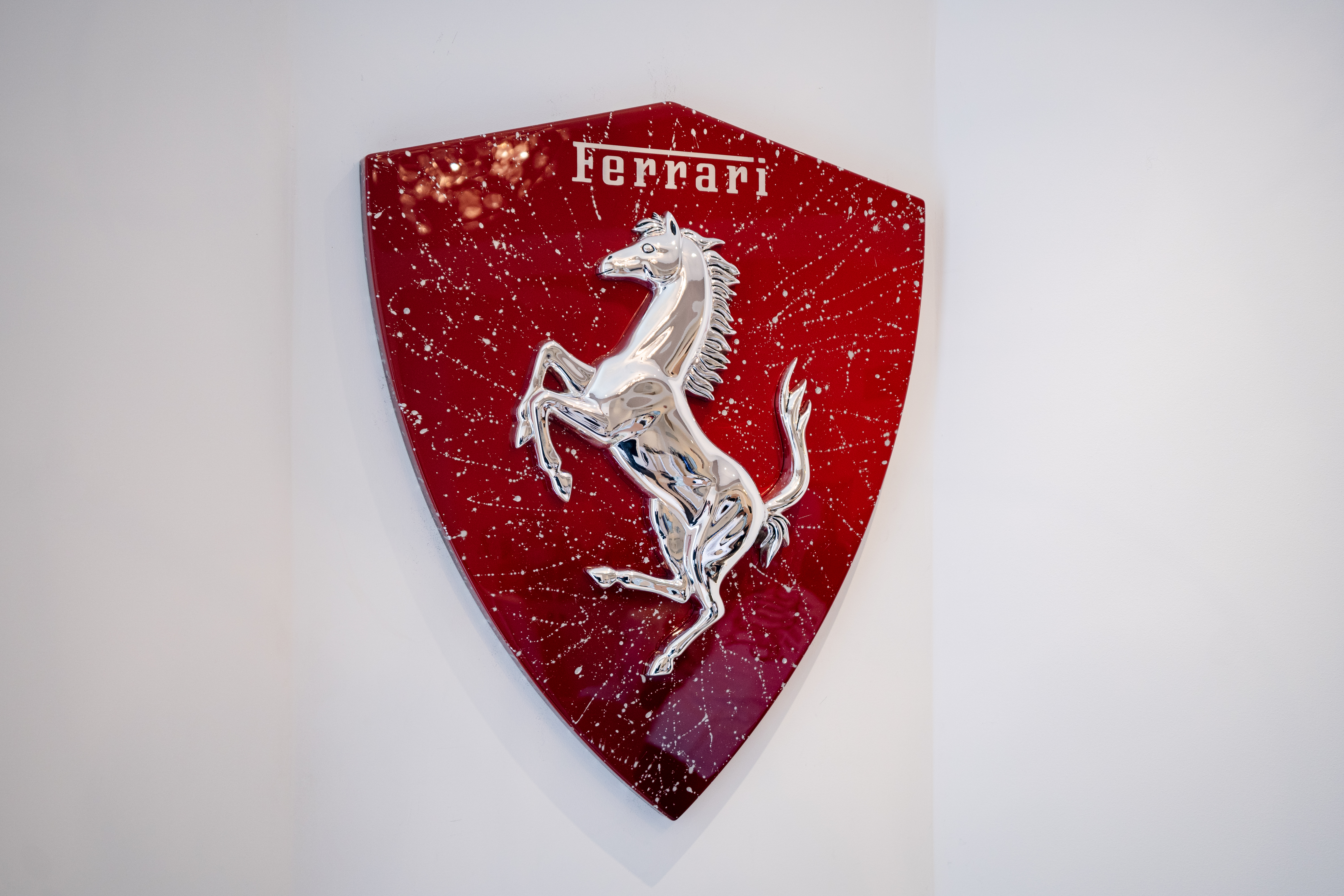 FERRARI CARBON-FIBRE SHIELD WALL ART