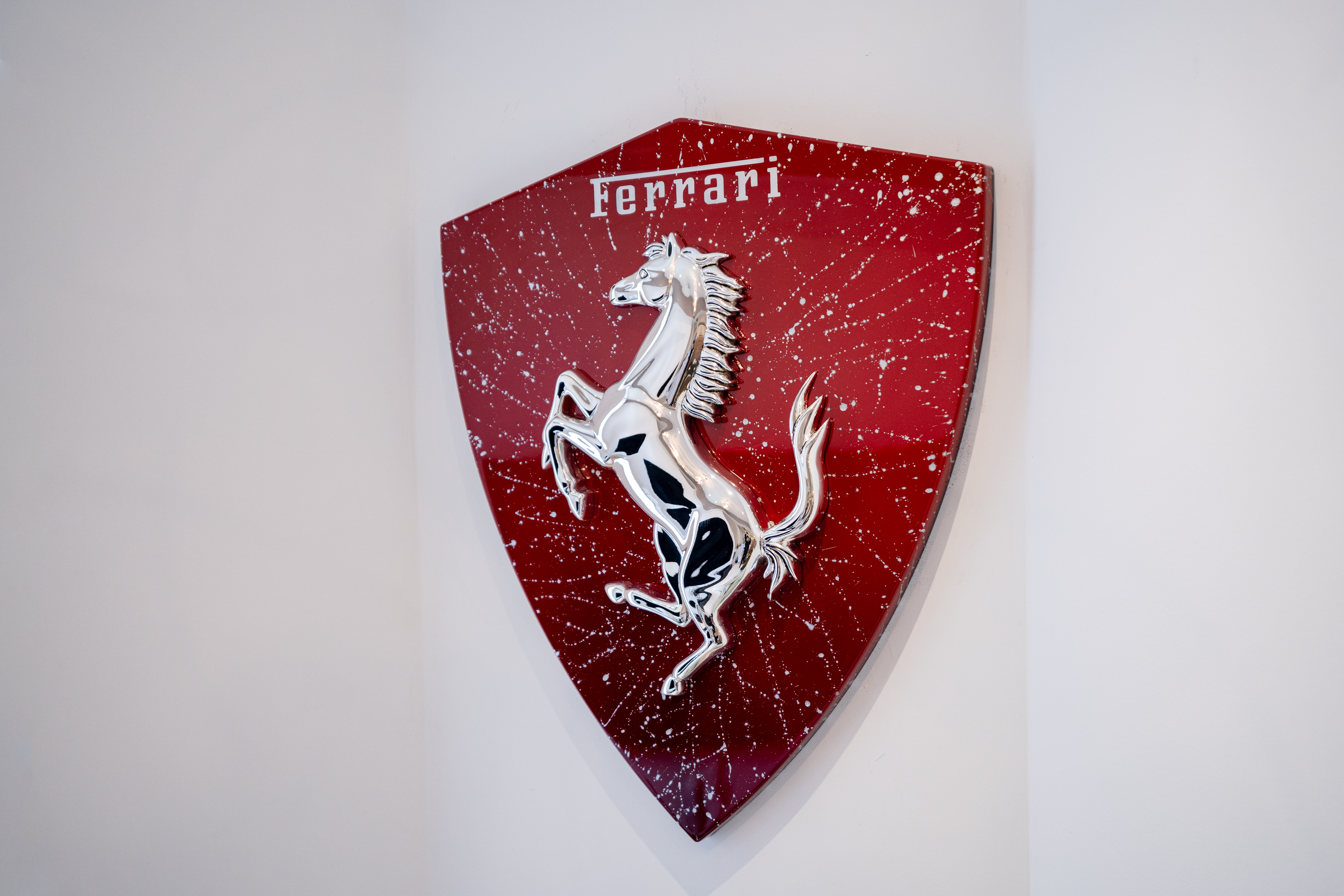 FERRARI CARBON-FIBRE SHIELD WALL ART