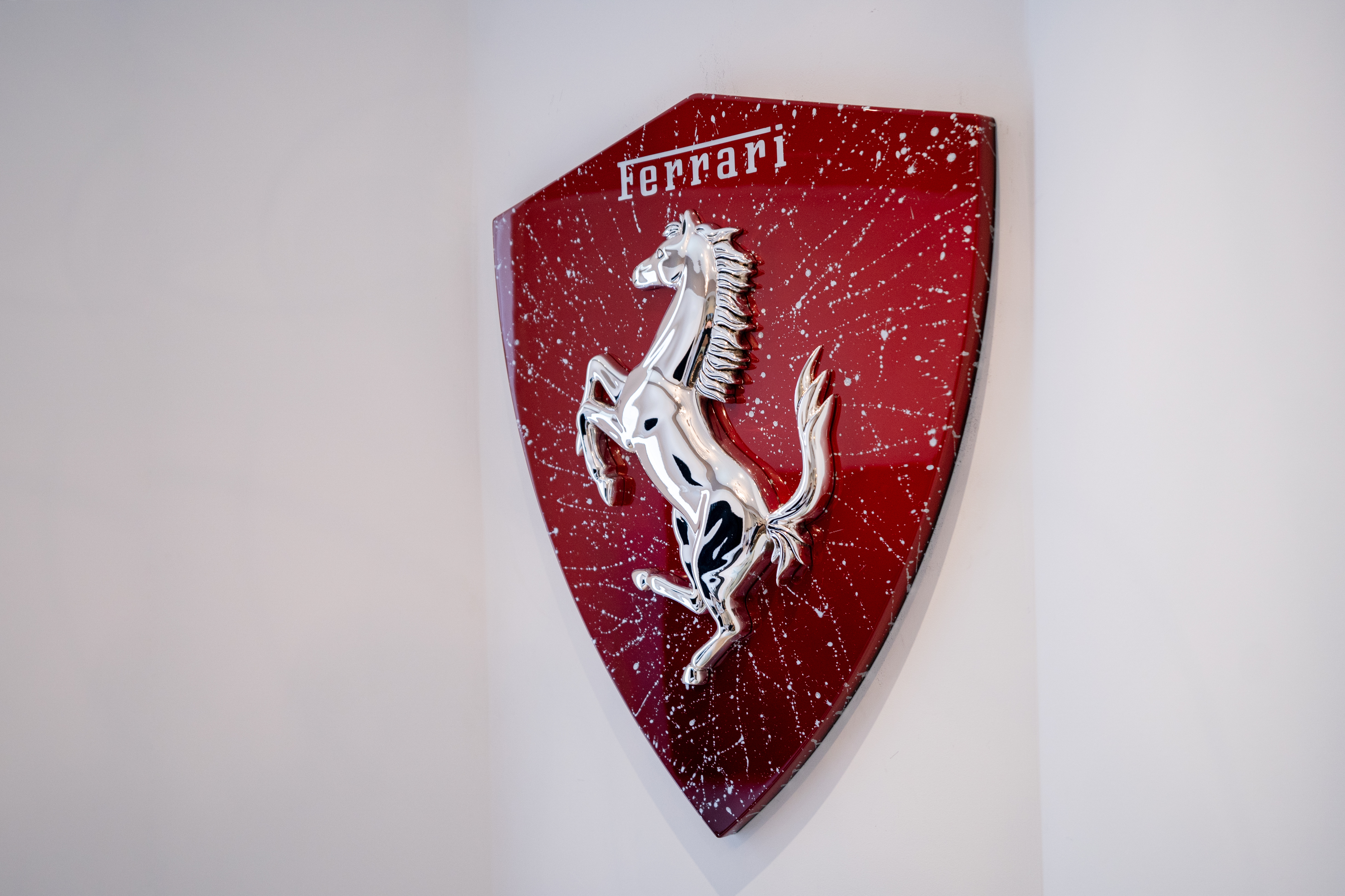 FERRARI CARBON-FIBRE SHIELD WALL ART