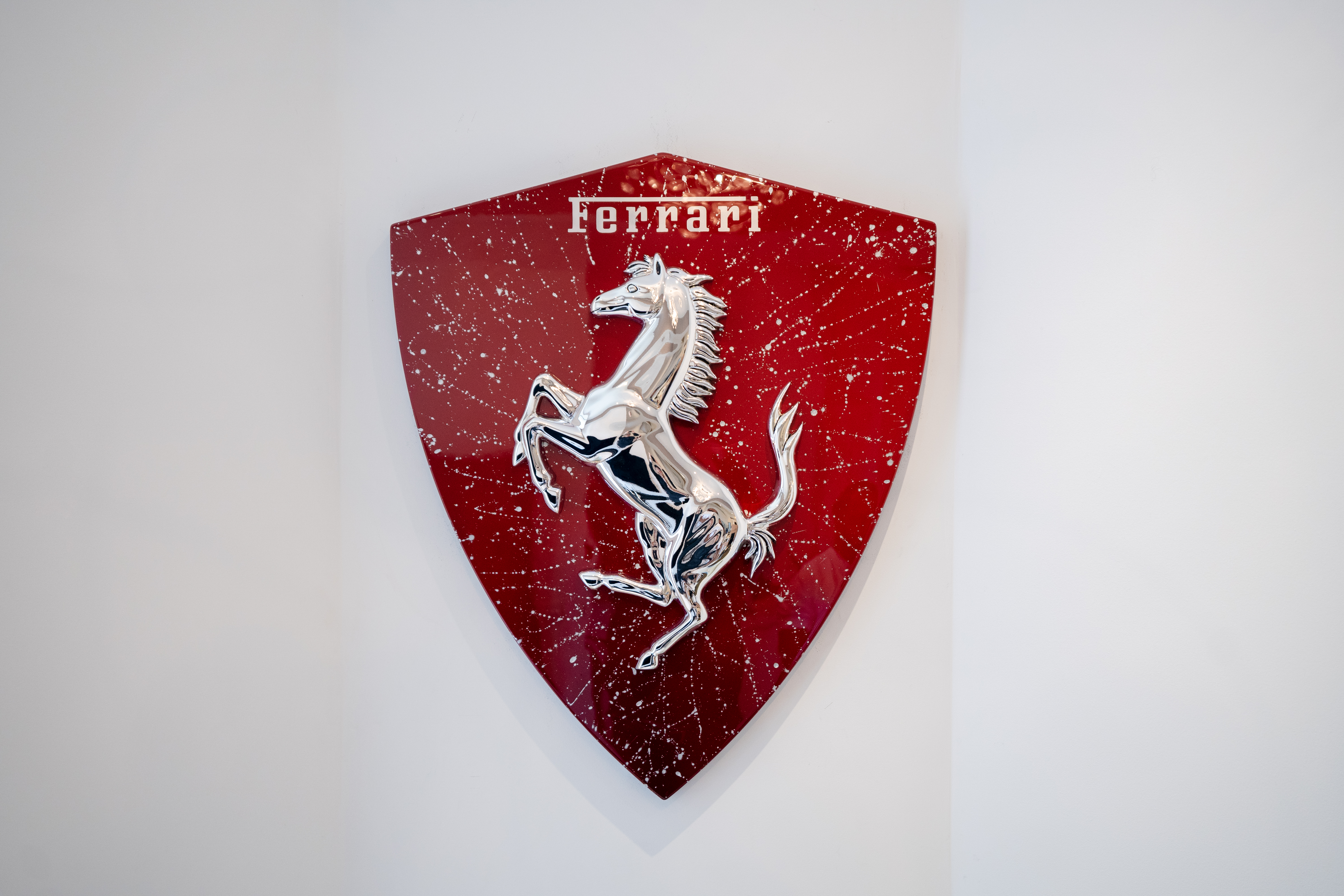 FERRARI CARBON-FIBRE SHIELD WALL ART
