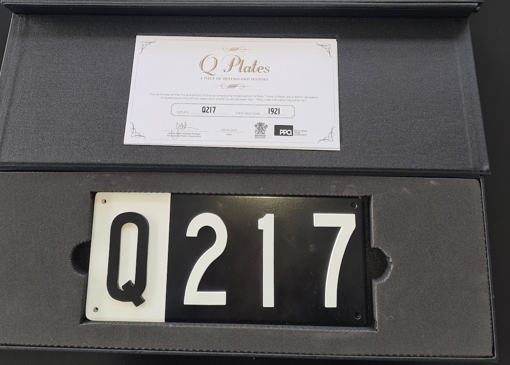 'Q217' - QUEENSLAND HERITAGE NUMBER PLATE