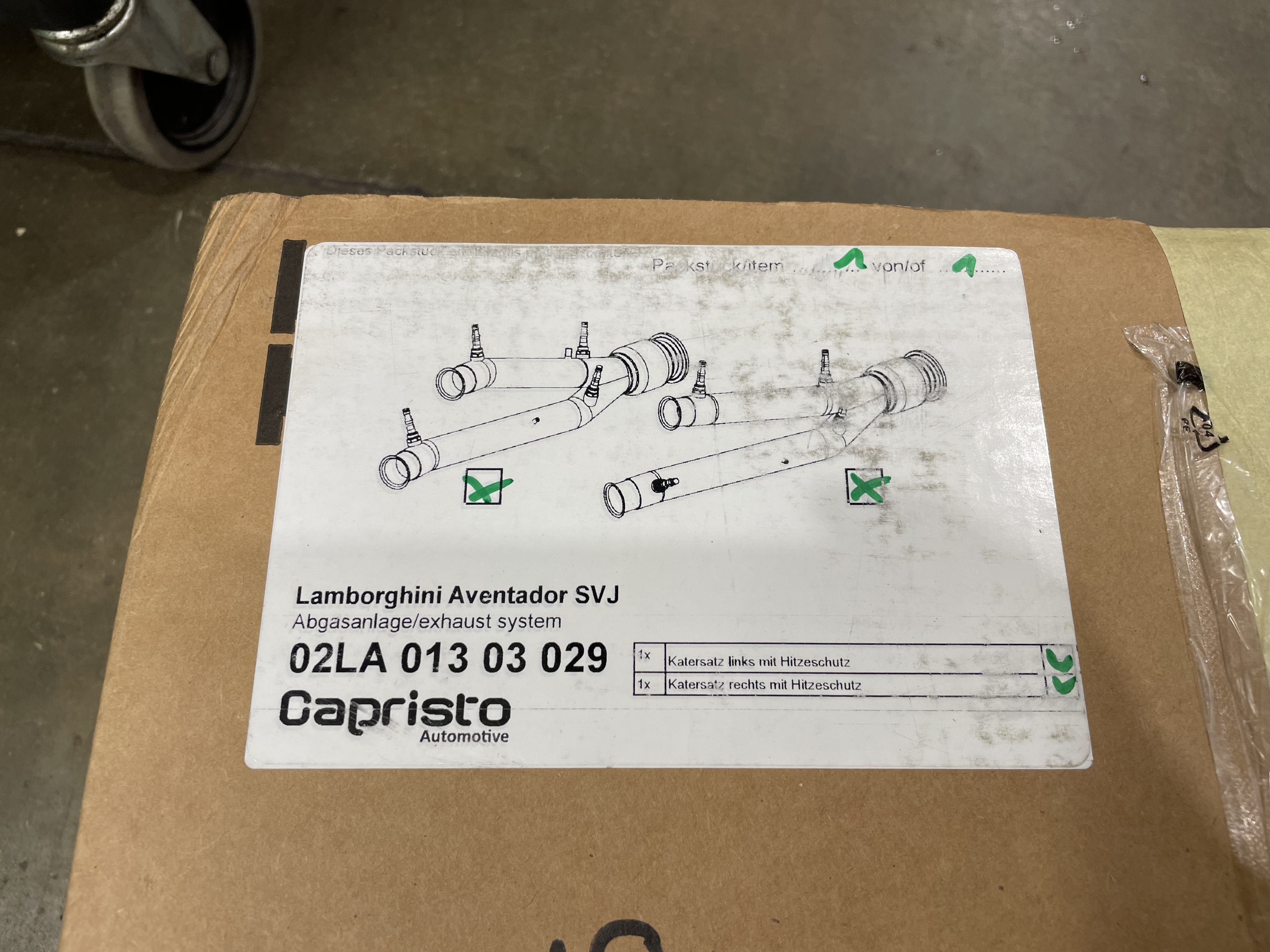 CAPRISTO CAT REPLACEMENT TUBES FOR LAMBORGHINI AVENTADOR SVJ