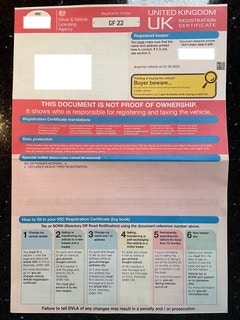 'GF 22' - NUMBER PLATE