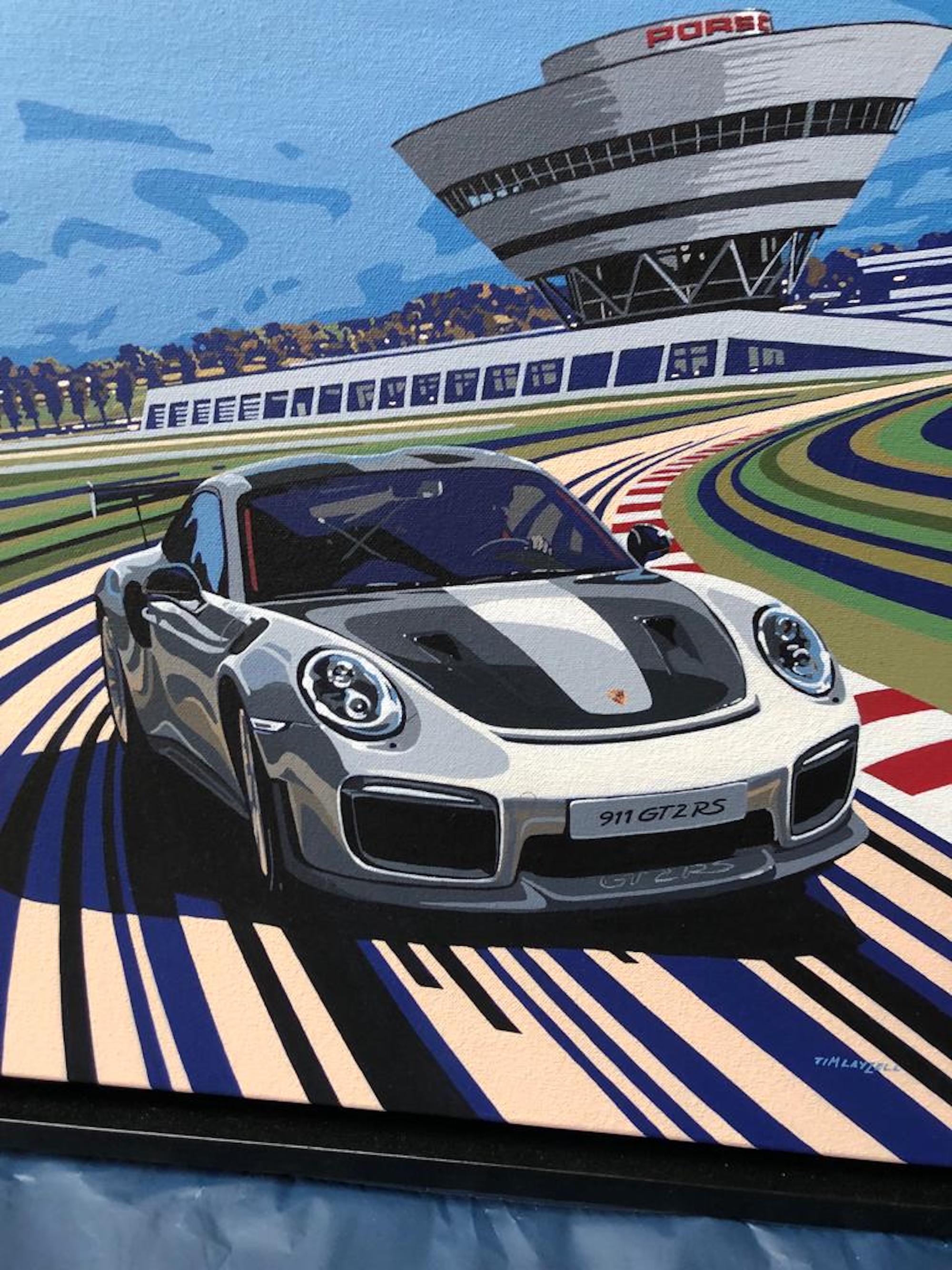 ORIGINAL PAINTING BY TIM LAYZELL - 911 GT2 RS AT LEIPZIG