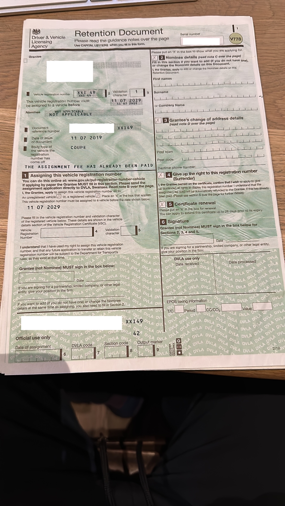 'XXI 49' - NUMBER PLATE