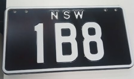 '1B8' NEW SOUTH WALES NUMBER PLATE