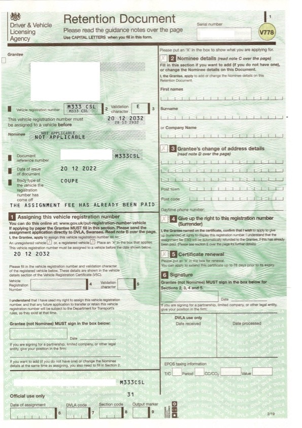 'M333 CSL' - NUMBER PLATE