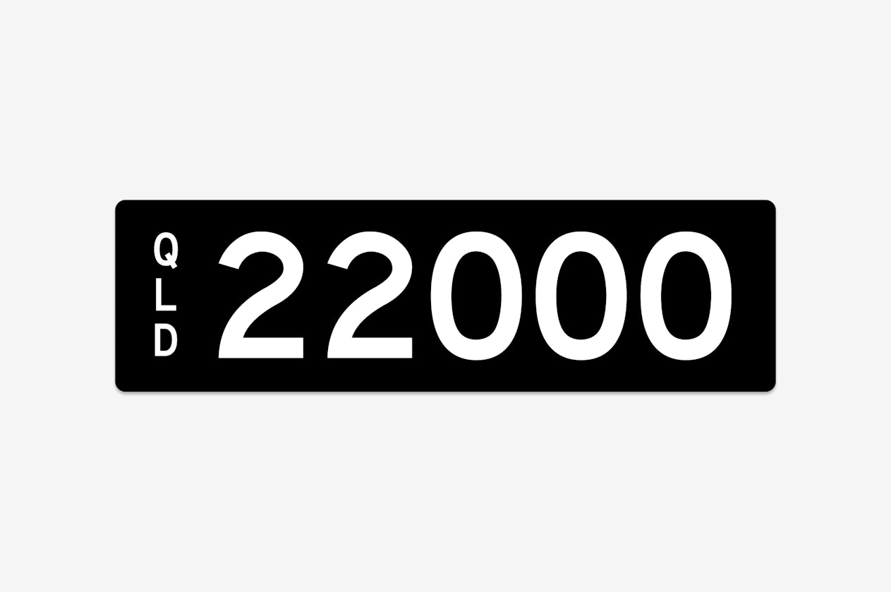 '22000' - QUEENSLAND NUMBER PLATE for sale by auction in QLD, Australia
