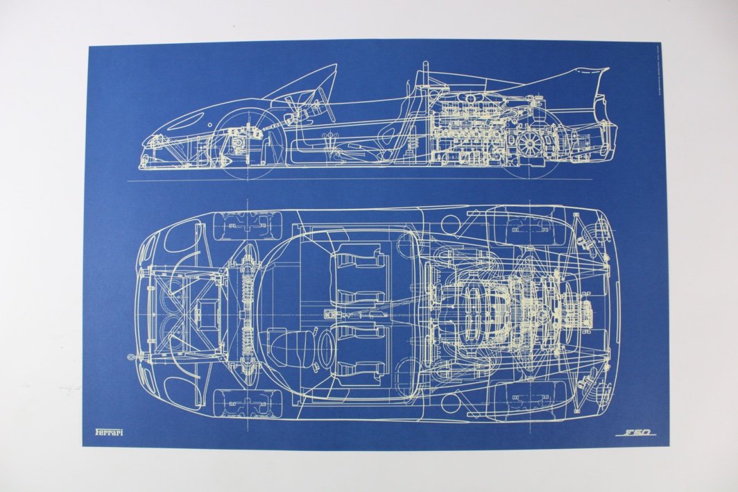 FERRARI F50 BLUEPRINT AND ARTWORK
