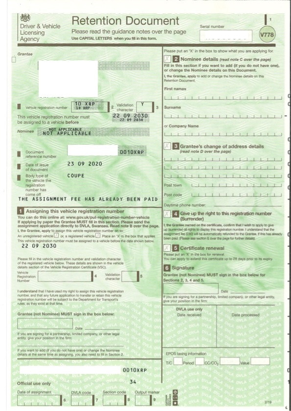 '10 XRP' - NUMBER PLATE