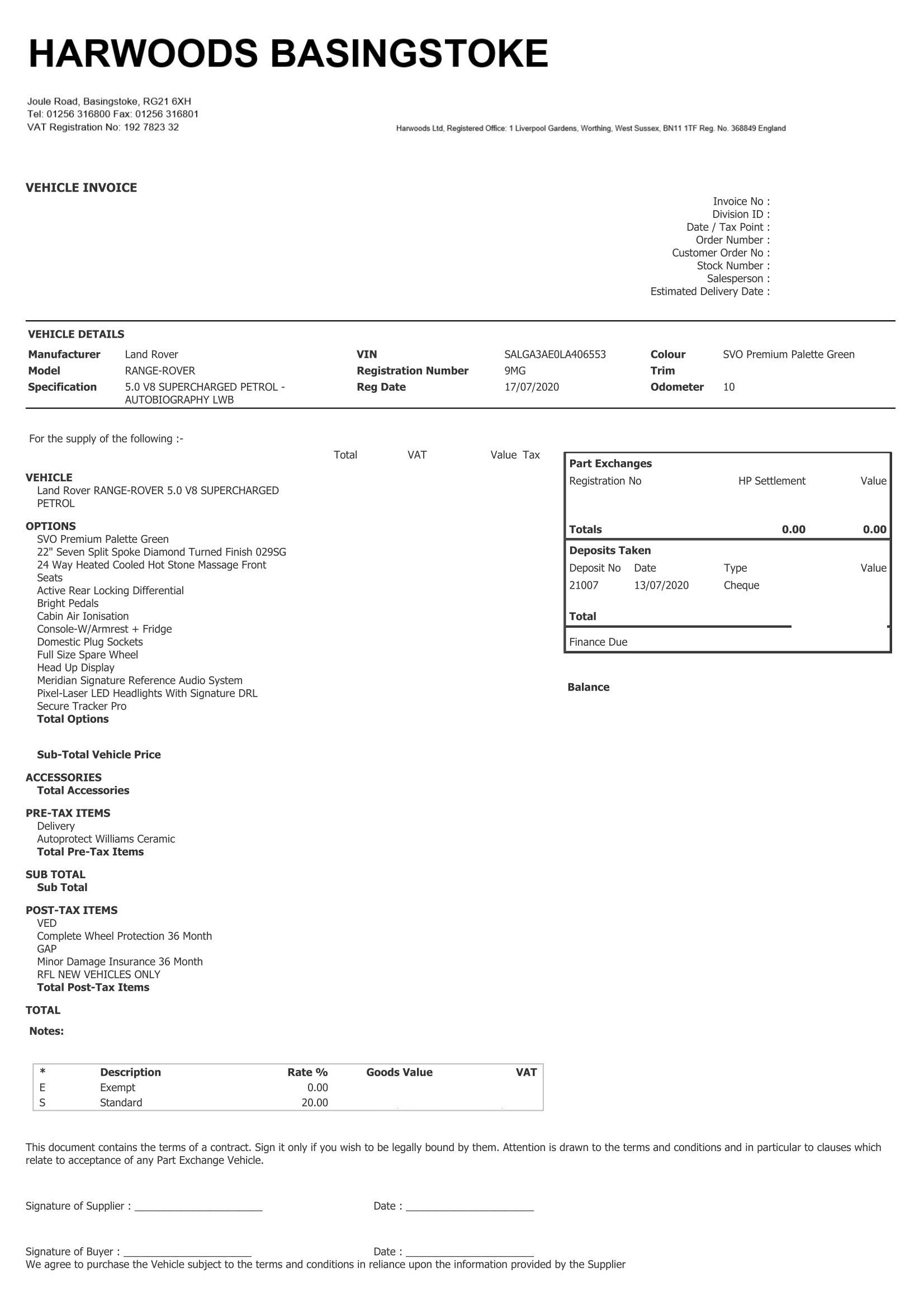 2020 RANGE ROVER AUTOBIOGRAPHY 5.0 V8 LWB