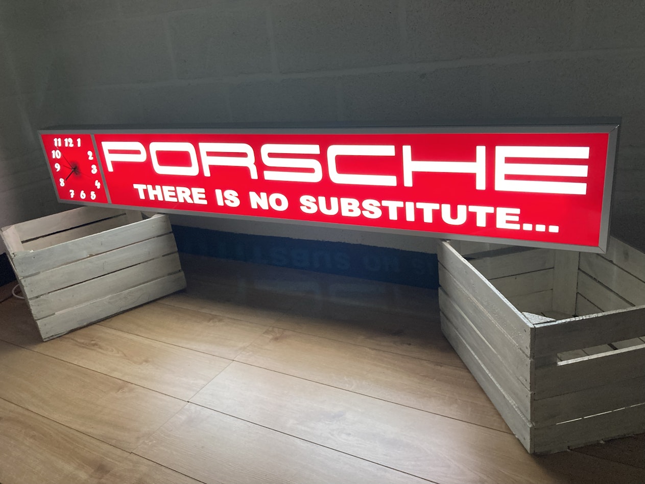 PORSCHE 'THERE IS NO SUBSTITUTE' ILLUMINATED SIGN for sale by auction ...