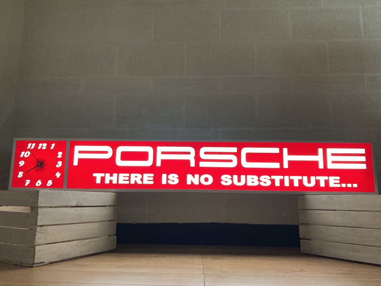 PORSCHE 'THERE IS NO SUBSTITUTE' ILLUMINATED SIGN for sale by auction ...