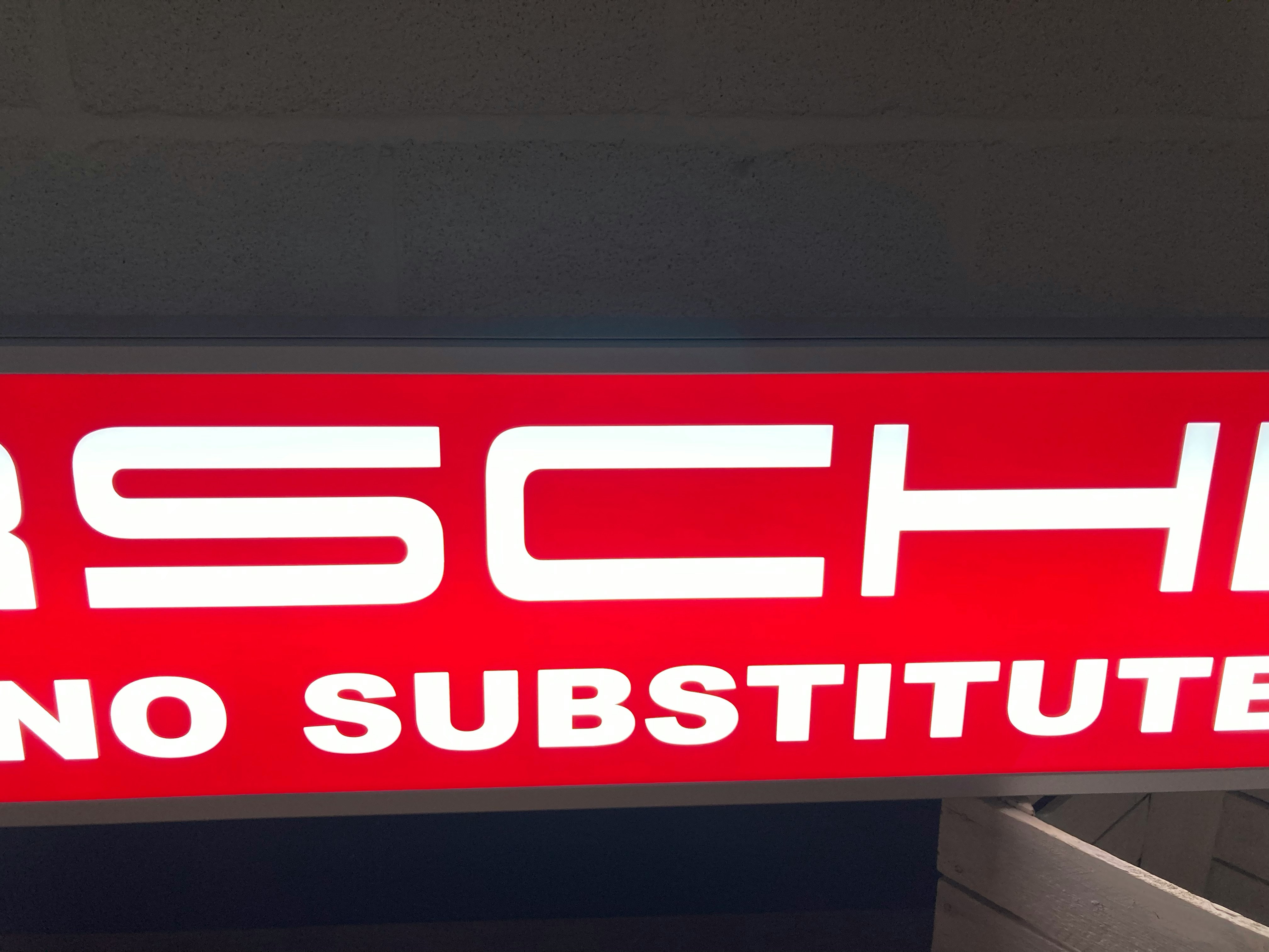 PORSCHE 'THERE IS NO SUBSTITUTE' ILLUMINATED SIGN for sale by auction ...