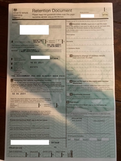 '3916 DN' - NUMBER PLATE