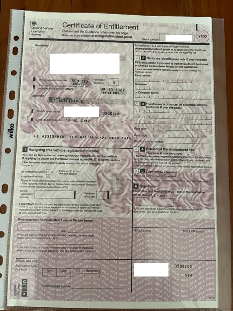 '500 CCX' - NUMBER PLATE