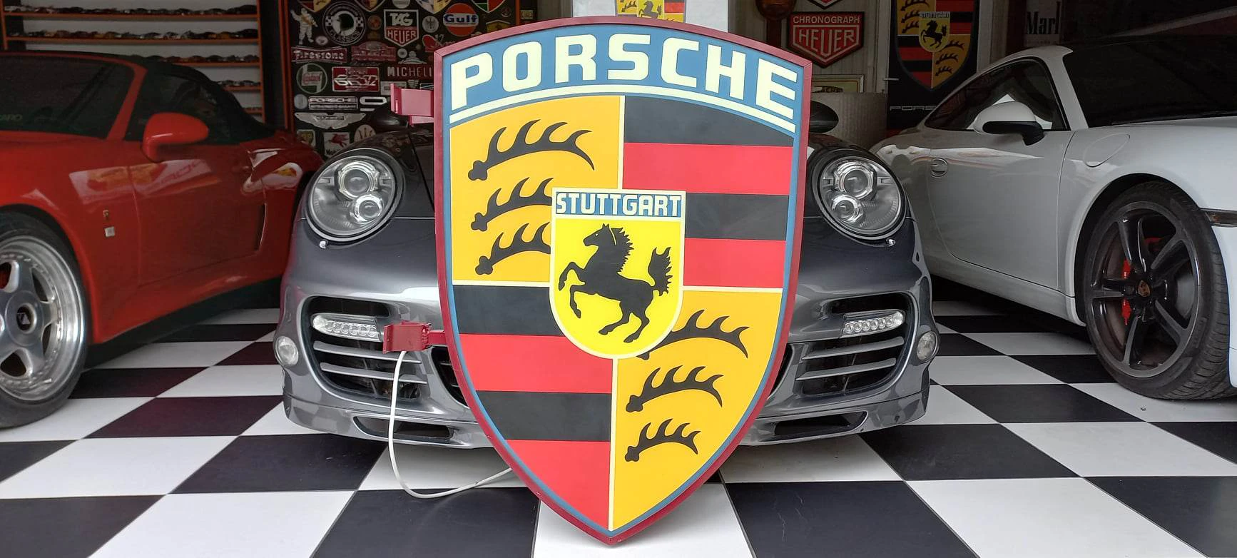 PORSCHE ILLUMINATED CREST SIGN
