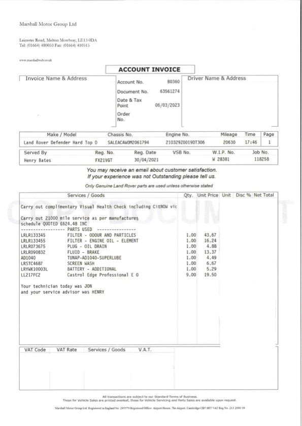 2021 LAND ROVER DEFENDER 90 D200 HARD TOP - VAT Q