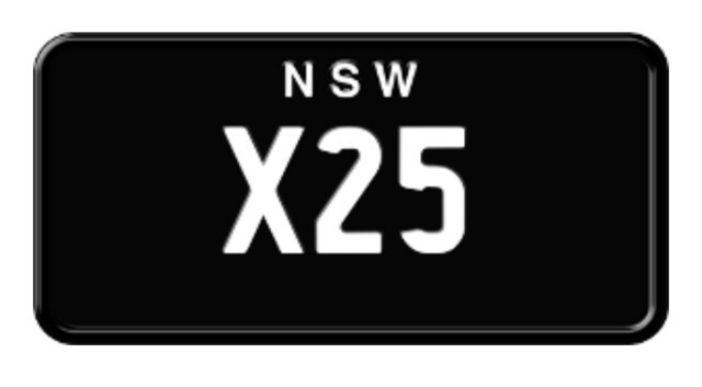 'X25' - NEW SOUTH WALES NUMBER PLATE for sale by auction in NSW, Australia
