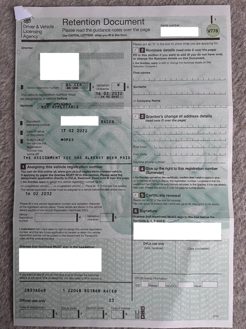 'R4 CEB' - NUMBER PLATE