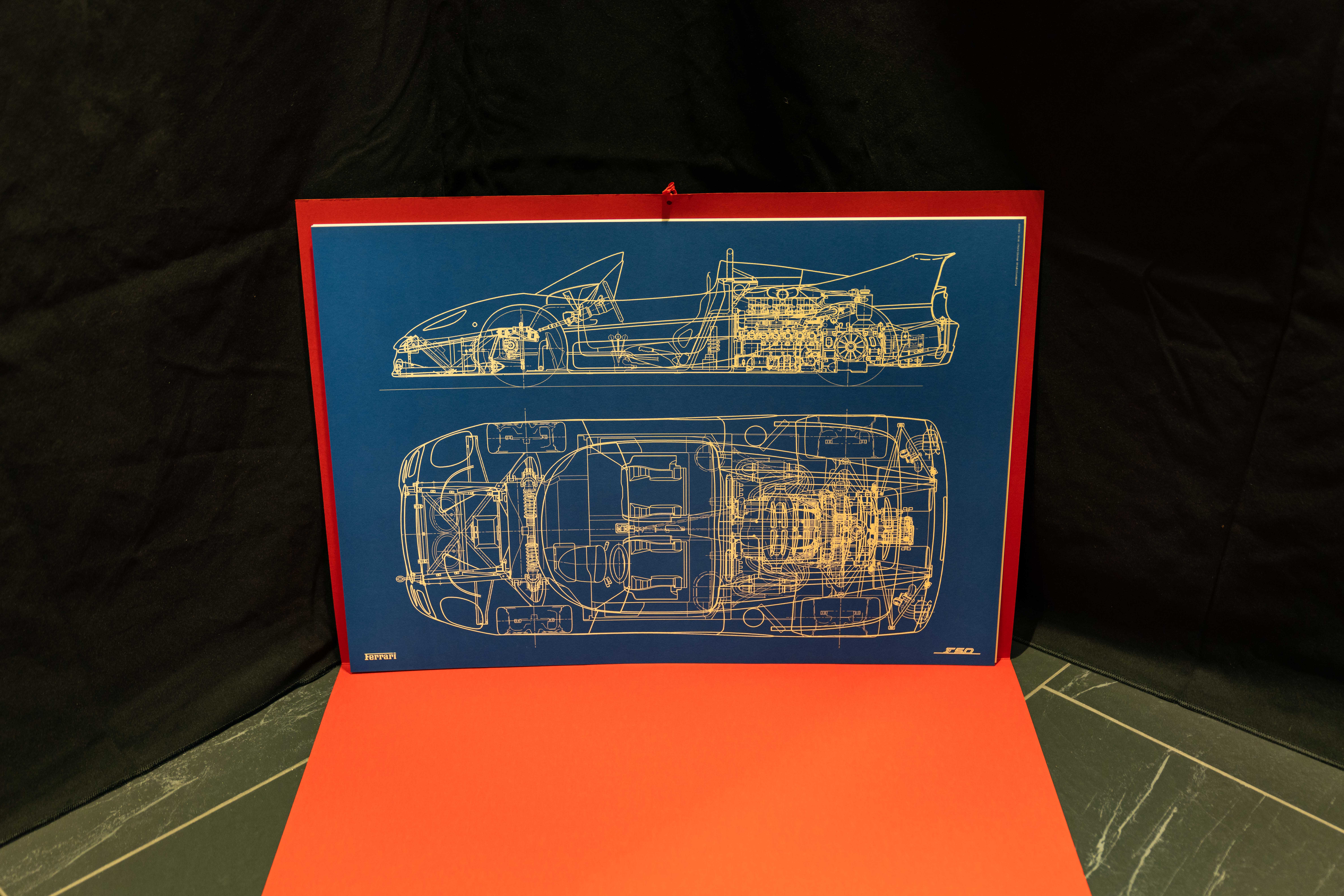 FERRARI F50 BLUEPRINT AND ARTWORK for sale by auction in London, United ...