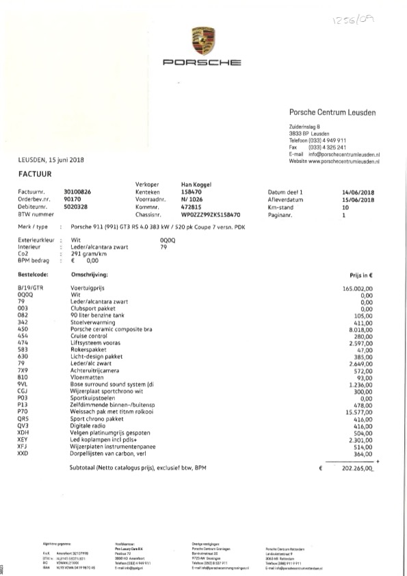 2019 PORSCHE 911 (991.2) GT3 RS WEISSACH PACK