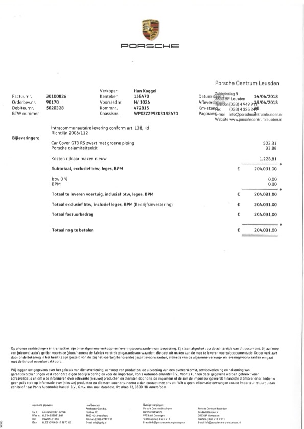 2019 PORSCHE 911 (991.2) GT3 RS WEISSACH PACK