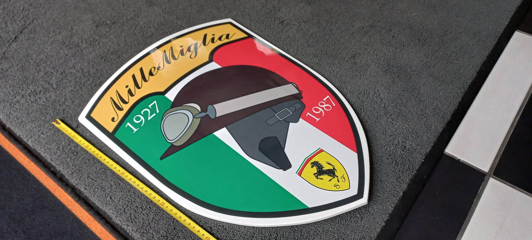 FERRARI MILLE MIGLIA 60TH ANNIVERSARY COMMEMORATIVE SHIELD