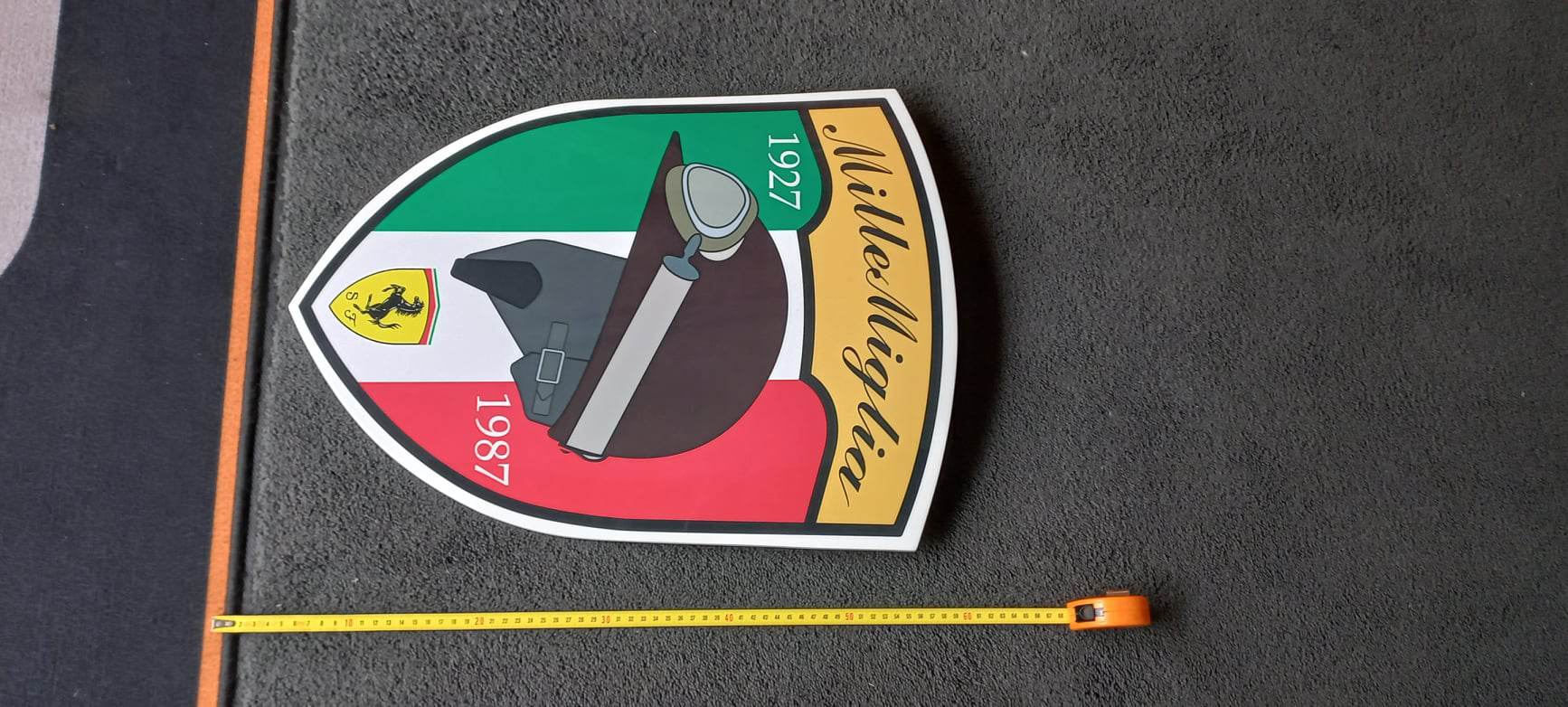 FERRARI MILLE MIGLIA 60TH ANNIVERSARY COMMEMORATIVE SHIELD