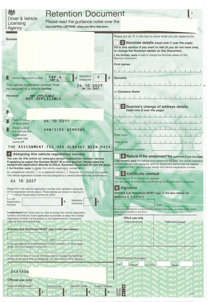 'YRP 4' - NUMBER PLATE