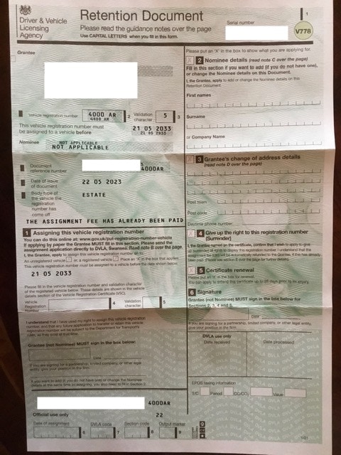 '4000 AR' - NUMBER PLATE for sale by auction in , United Kingdom