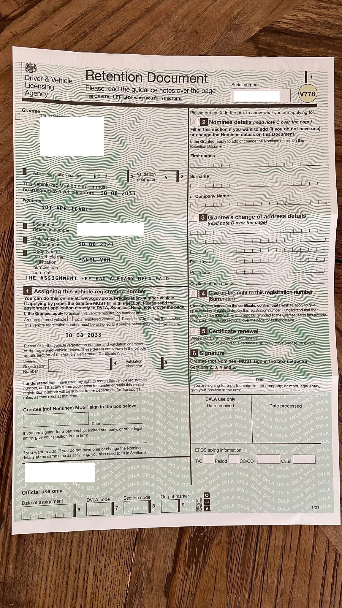 'EC 2' - NUMBER PLATE for sale by auction in , United Kingdom