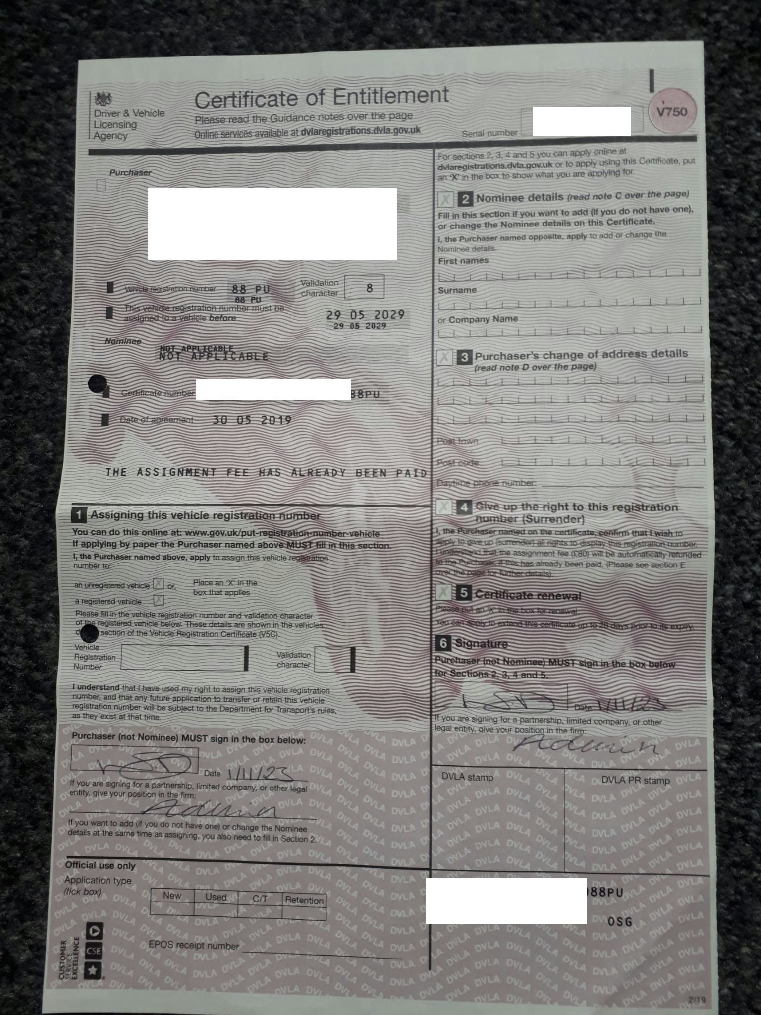 '88 PU' - Number Plate for sale by auction in , United Kingdom